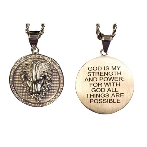 Mit Gott sind alle Dinge möglich Silber Runde Löwe Halskette Etsy de