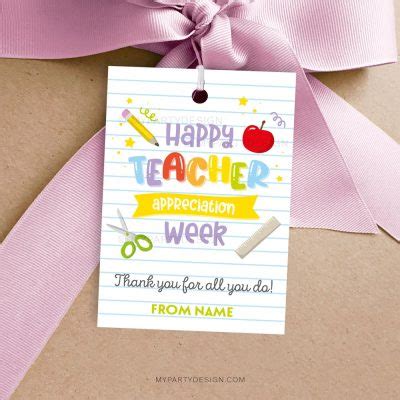 Happy Teacher Appreciation Week Tag Printable My Party Design