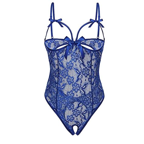 Women See Through Mini Micro Bra Sheer String Bottom Set Z Blue S