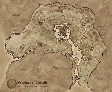 Province Of Cyrodiil Tamriel Elder Scrolls Map The Elder Scrolls