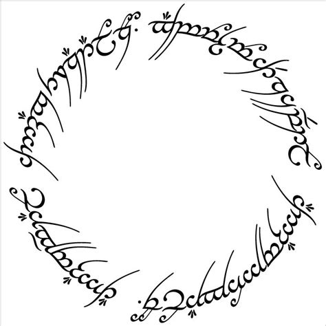 Elven Script Lord Of The Rings Tattoo Tolkien Tattoo Ring Tattoos