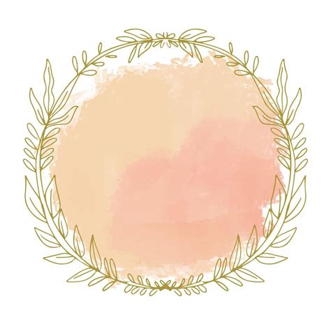 Aquarela Moldura Floral Rosa Empoeirado Vetor Premium