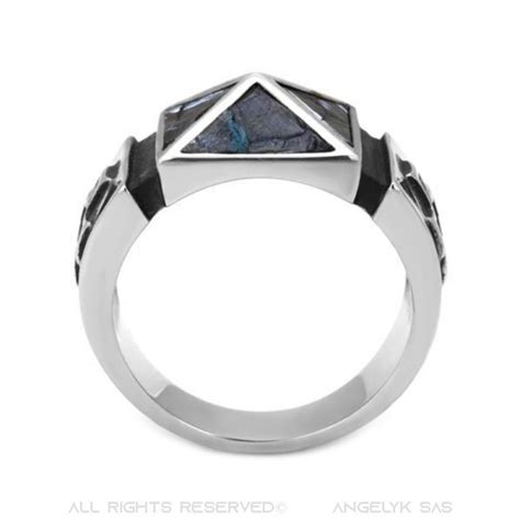 BOBIJOO Jewelry Bague Chevalière Pyramide Croix de Malte FM Templier