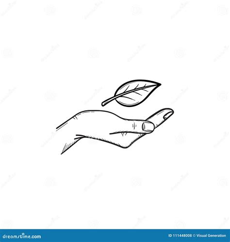Icono Dibujado Mano Del Bosquejo De La Protección Del Medio Ambiente