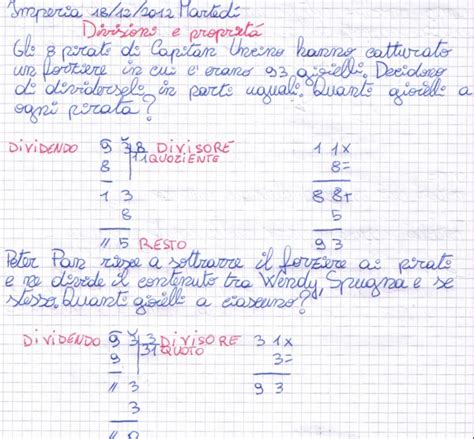 didattica matematica scuola primaria La divisione tabella e proprietà