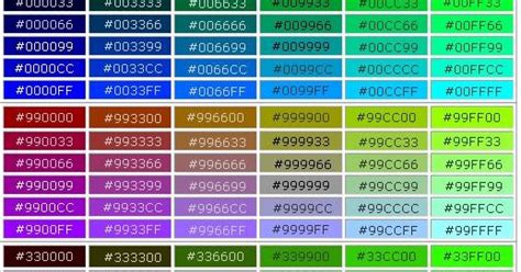 diseño fresco de la web tabla de colores para HTML