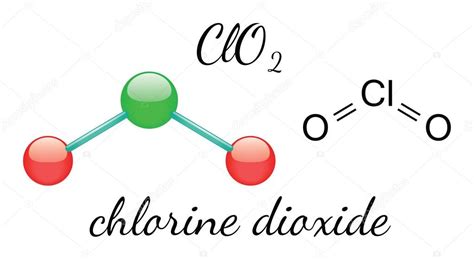 Molécula de dióxido de cloro Clo2 Archivo Imágenes Vectoriales