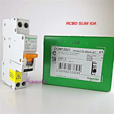 Jual RCBO Slim 10A SCHNEIDER Merlin Gerin Domae 1P N MCB ELCB