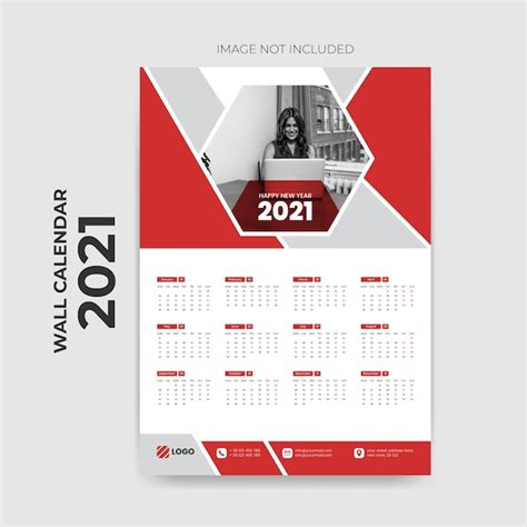 Plantilla De Calendario De Pared Vector Premium