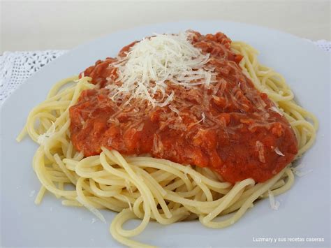 Luzmary Y Sus Recetas Caseras ESPAGUETIS CON SALSA DE TOMATE Y CARNE