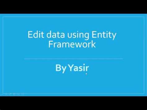 Edit Data Using Entity Framework Using Aspnet Mvc Part 13 YouTube