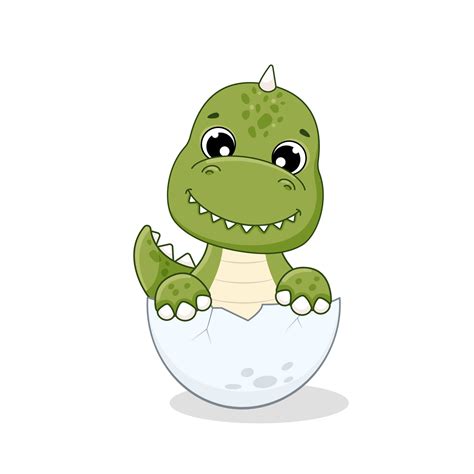 Baby Dinosaur Vector Illustration In Cartoon Style Vector