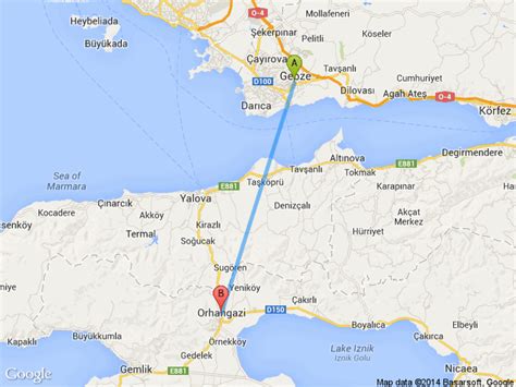 Eskihisar Gebze Orhangazi Bursa arası mesafe Eskihisar Gebze