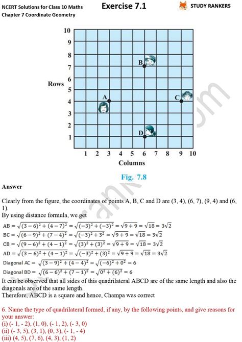 Ncert Solutions For Class Maths Chapter Coordinate Geometry
