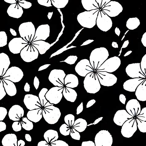 Cherry Blossom Coloring Page Black And White Creative Fabrica