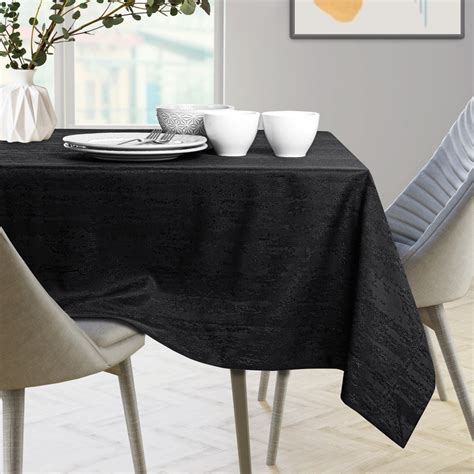 AmeliaHome Obrus Vesta Czarny Tłoczony Nowoczesny 60x60 AmeliaHome