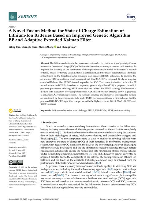pdf a novel fusion method for state of charge estimation of lithium ion batteries based on