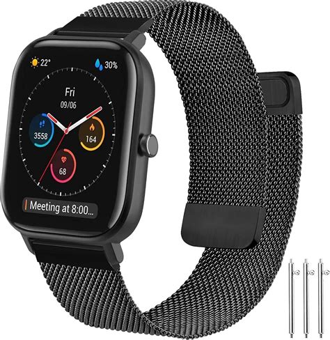 Kompatibel mit Amazfit GTS 2 Mini Armband 20mm Mesh Geschäft Metall