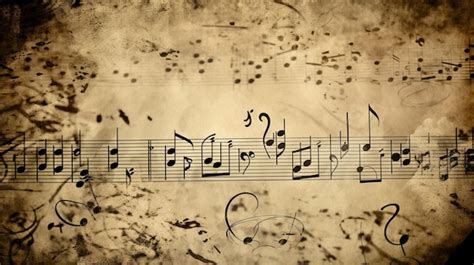 Fondo De Notas Musicales Vintage Foto Premium