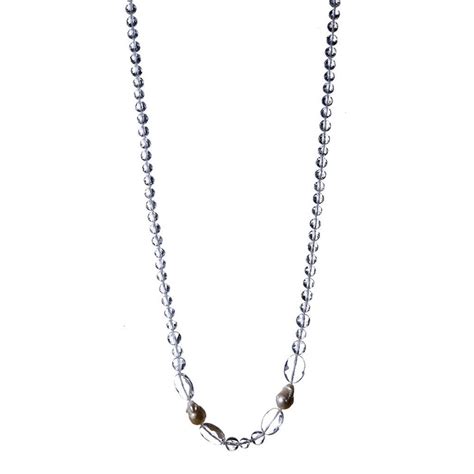 Collana Di Cristallo Di Rocca E Perle Barocche Collane Lunghe A Sfere