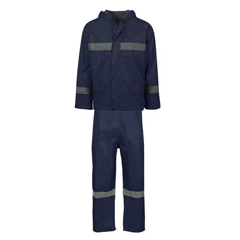 REBEL AquaSkin Rubberised Navy Rain Suit Protekta Safety Gear