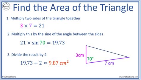 how to find the area of a triangle using the sine rule