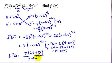 derivatives using combo product and chain rules youtube