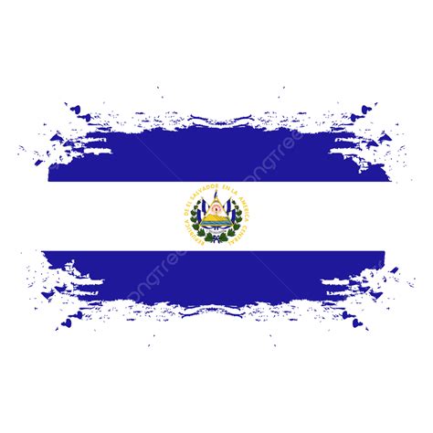 Bandera De El Salvador En Trazo De Pincel Vector Libre Y Png PNG