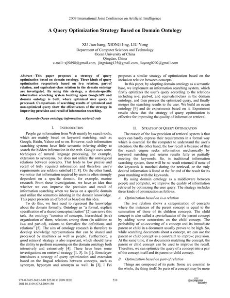 pdf a query optimization strategy based on domain ontology