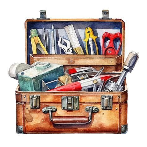 Ferramentas manuais ilustração em aquarela Vetor Premium