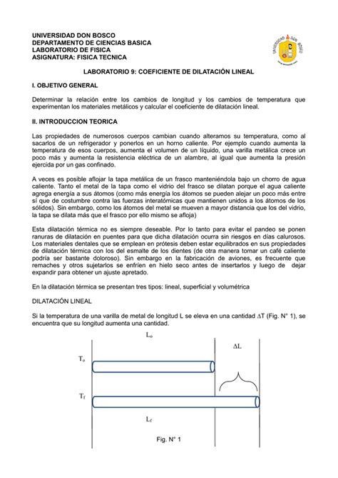 Tabla Coeficiente De Dilatacion Lineal