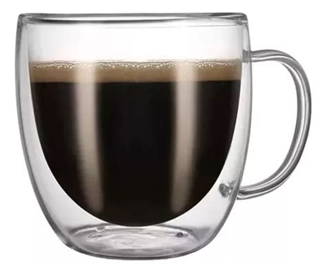Taza Jarra De Vidrio Doble Pared Con Asa Para T Caf Ml Cuotas