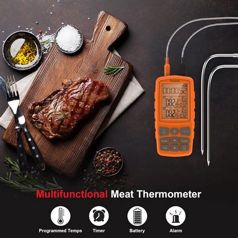 Regetek Termómetro de carne para cocinar alimentos ahumador horno