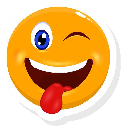 Illustration Of Tongue Out And Winking Eye Yellow Cartoon Emoji Face