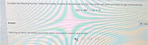 Solved Consider The Following Function Select The Number Of Chegg