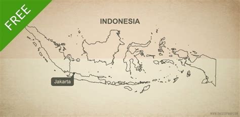 Free Vector Map Of Indonesia Outline One Stop Map Map Vector