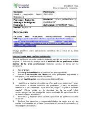 EVIDENCIA FINAL docx EVIDENCIA FINAL Ética profesional y ciudadana