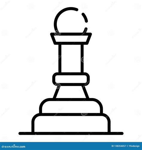 Chess Pawn Figure Icon Outline Style Stock Vector Illustration Of