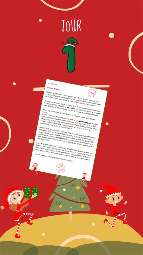 Lettre arrivée du lutin farceur de noel Modèle gratuit