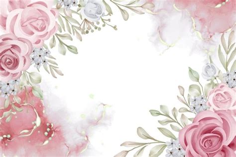 Fundo de flor rosa elegante para convite de casamento Vetor Grátis