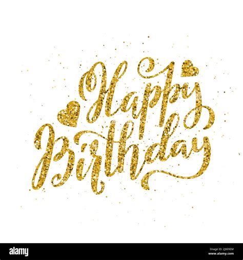 Feliz cumpleaños Hermosa tarjeta de felicitación con texto dorado de