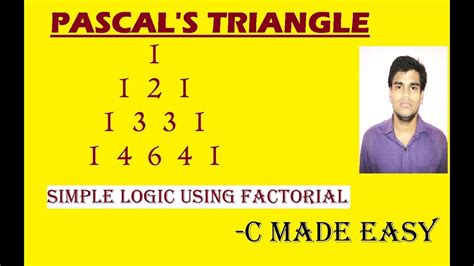 c practical and assignment programs printing pascal triangle by c made easy c made easy