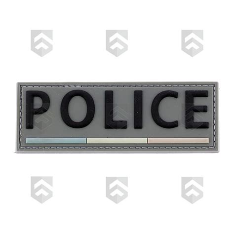 Bande identification Police 3 x 10 cm grise en relief basse visibilité
