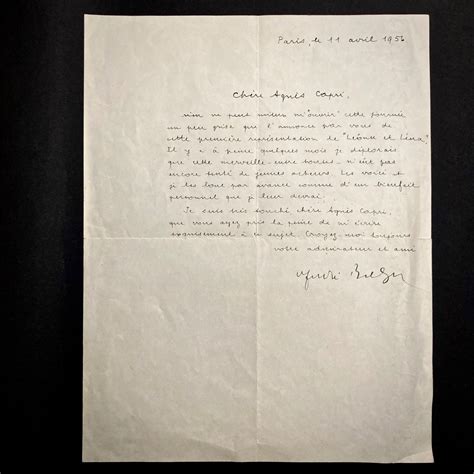 Proantic André Breton Lettre autographe signée à l actrice cha