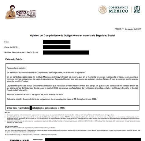 Carta De Cumplimiento De Obligaciones Imss Image To U