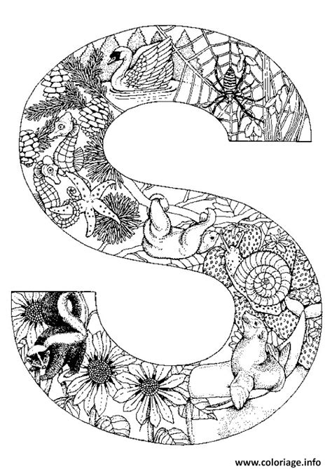 Coloriage Lettre S Alphabet Animaux JeColorie