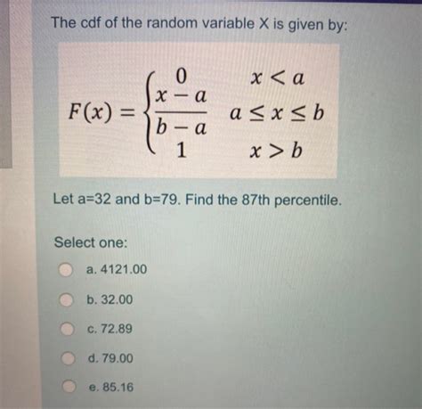 the cdf of the random variable x is given by x