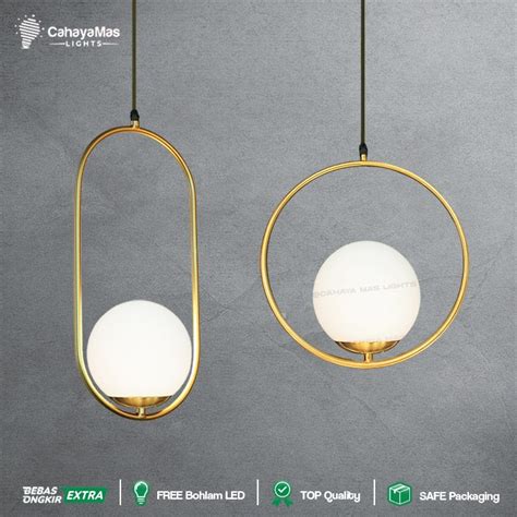 Jual Lampu Hias Gantung Indoor Bulat Bola Kaca Modern Minimalist