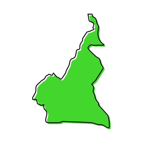 Semplice Schema Carta Geografica Di Camerun Stilizzato Linea Design