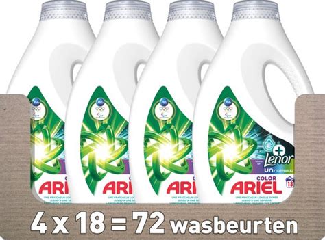 Ariel Vloeibaar Wasmiddel Touch Van Lenor Unstoppables Kleur 4 X 18
